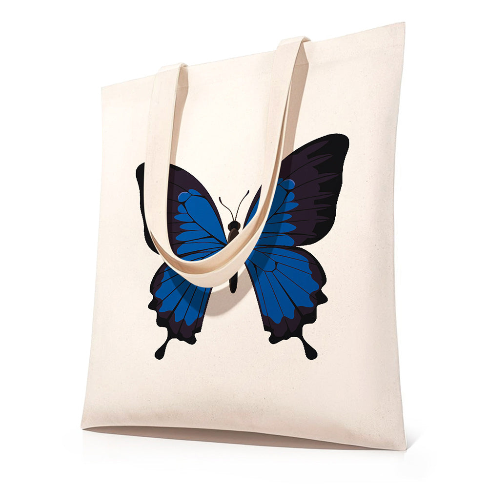 A Blue and Black Butterfly Canvas Tote Bag Paint by Numbers for Adults ...