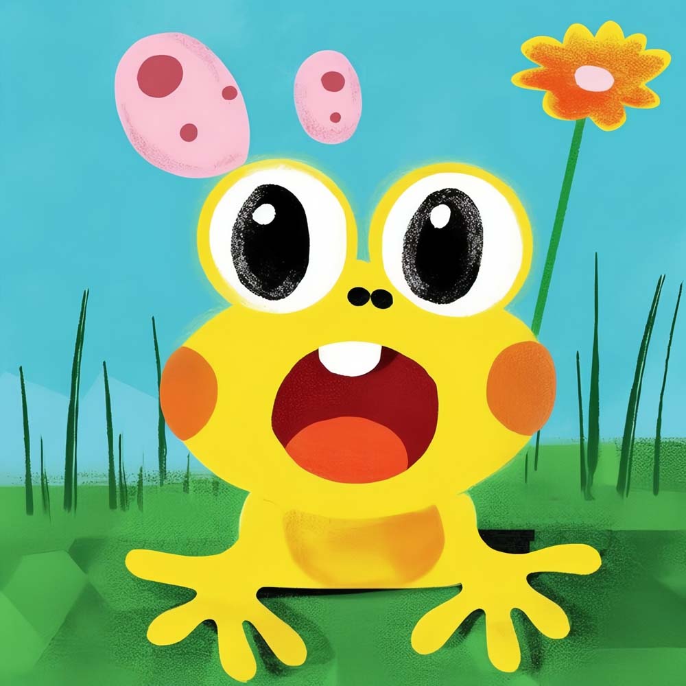 Cartoon Frog Paint by Numbers Kids – Houseart.uk