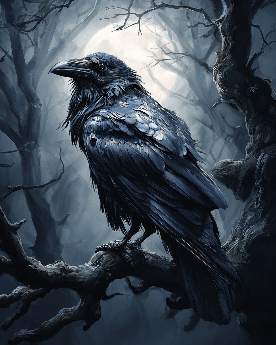 Paint by Numbers - Raven in the Dark Forest – Houseart.uk