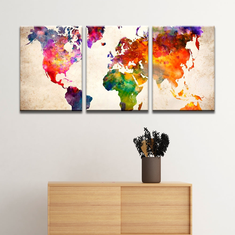3 Pack Paint by Numbers - Colorful Map – Houseart.uk