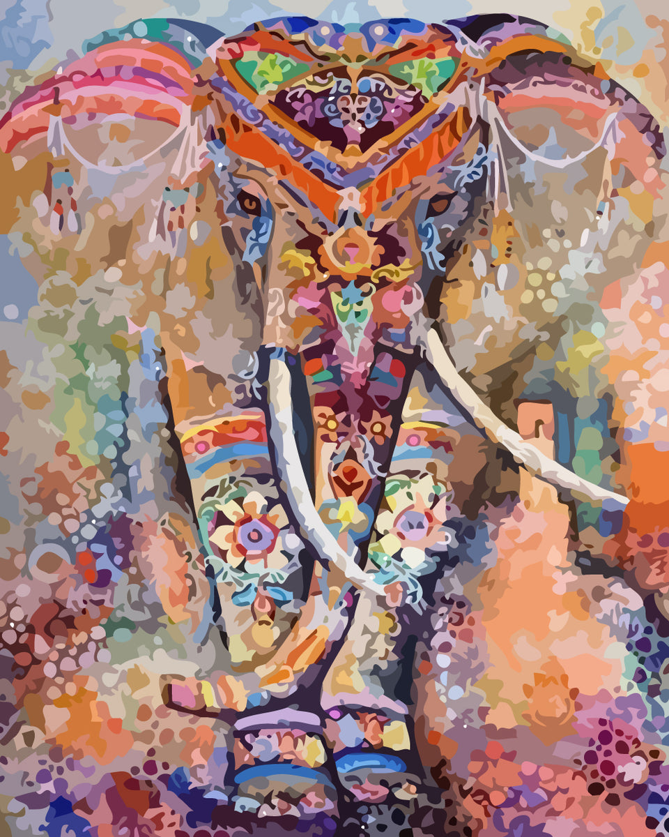 Paint by Numbers Kits Adults - Elephant with Abstract Pattern – Houseart.uk